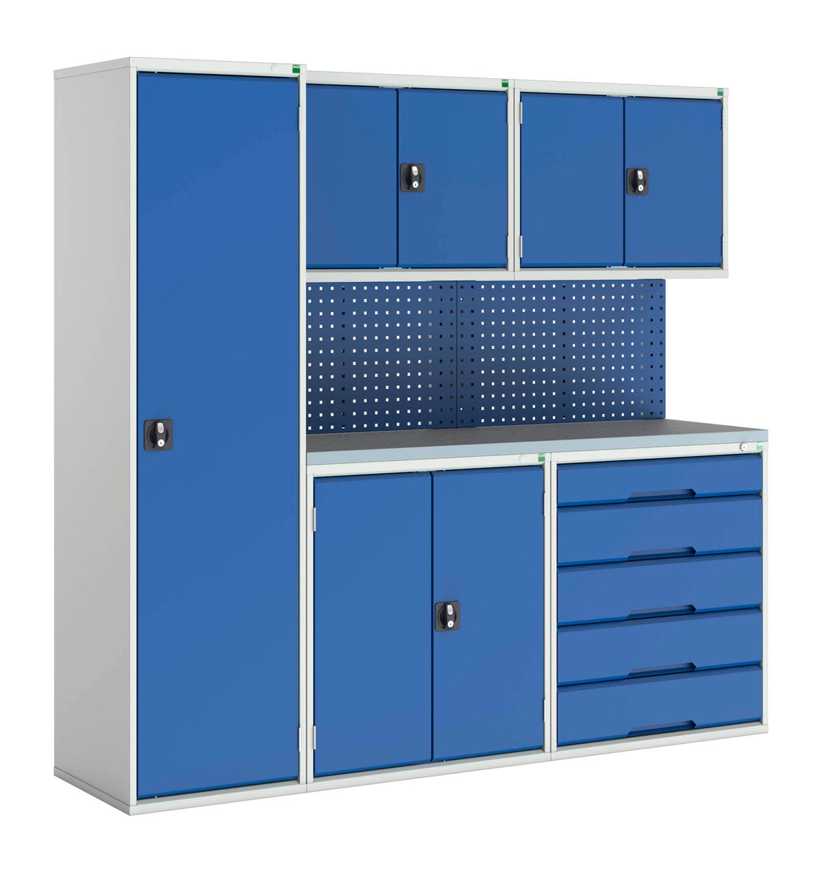 Bott Verso Modular Workshop With 4X Cupboards, 1X Cabinet (WxDxH: 2125 ...