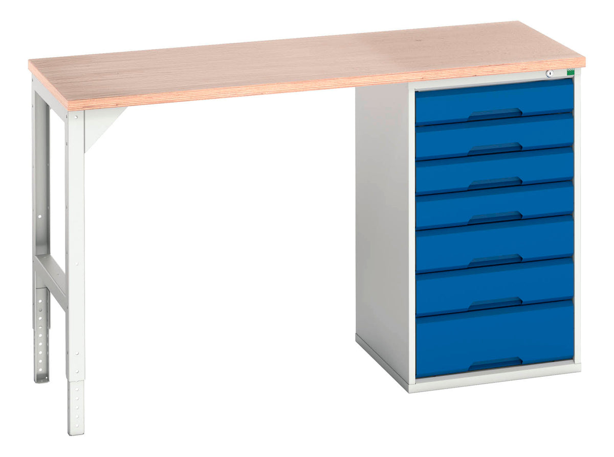 Bott Verso Pedestal Bench With 7 Drawer 525W Cab & Mpx Worktop (WxDxH ...