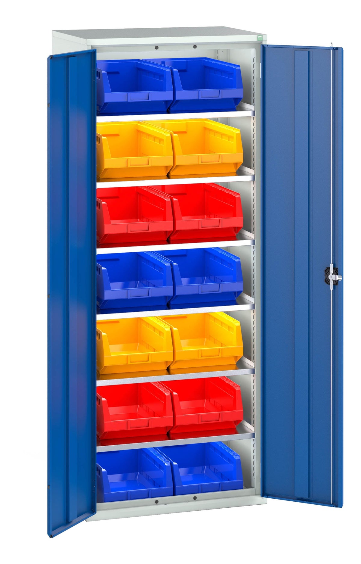 Bott Verso Bin Cupboard With 6 Shelves, 14 Bins (WxDxH: 800x550x2000mm ...
