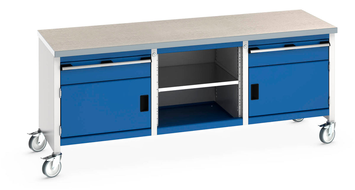 Bott Cubio Mobile Storage Bench (Lino) 1 Drwr-Door / Mid Shelf / 1 Drw ...