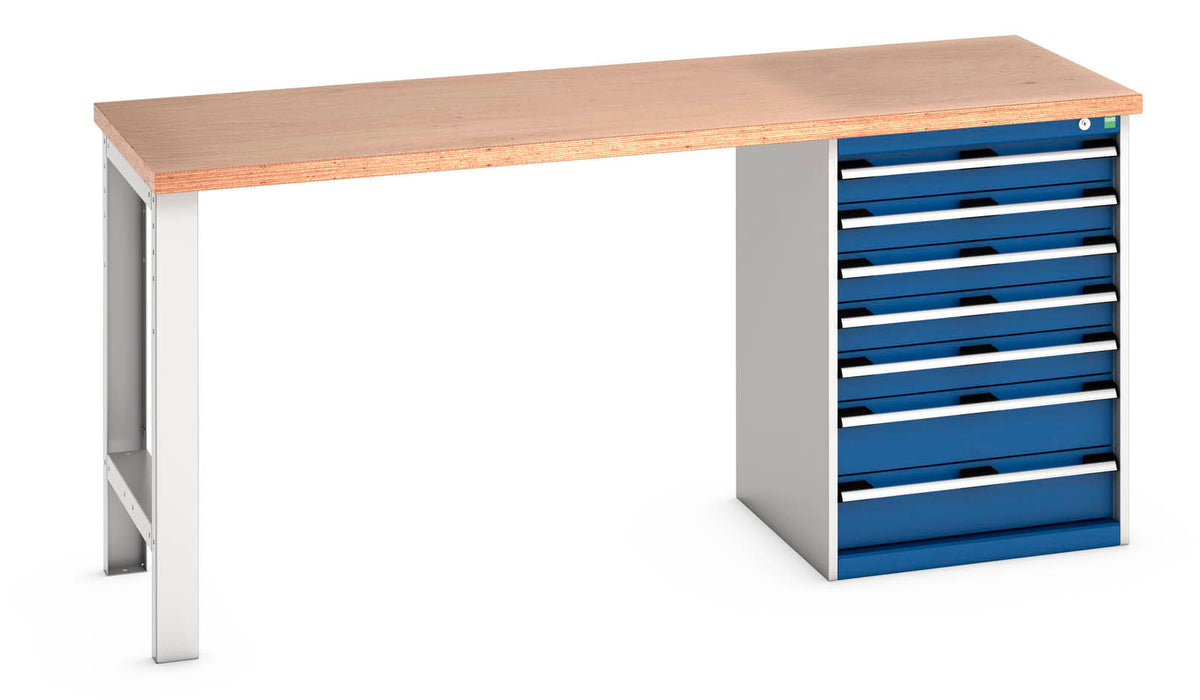 Bott Cubio Pedestal Bench (Mpx) With 7 Drawer Pedestal Cabinet (WxDxH ...